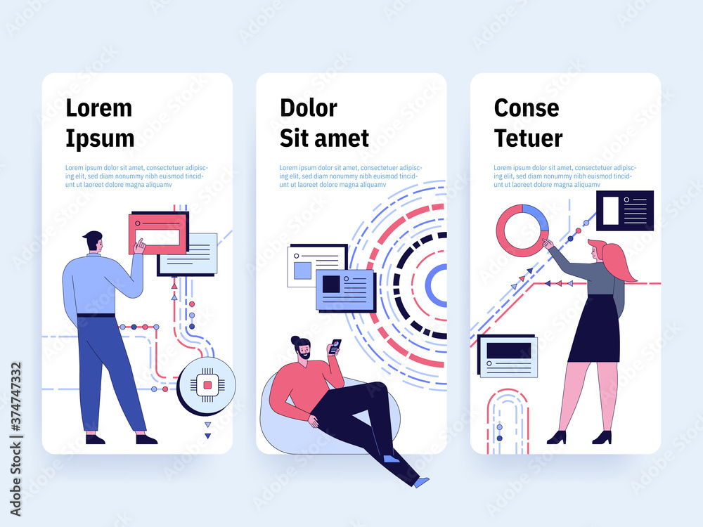 Mobile app development concept. Designers or developers working ...