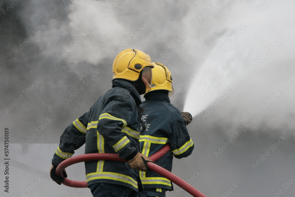 Passenger Jet engine fire, airport emergency, aircraft incident Stock ...