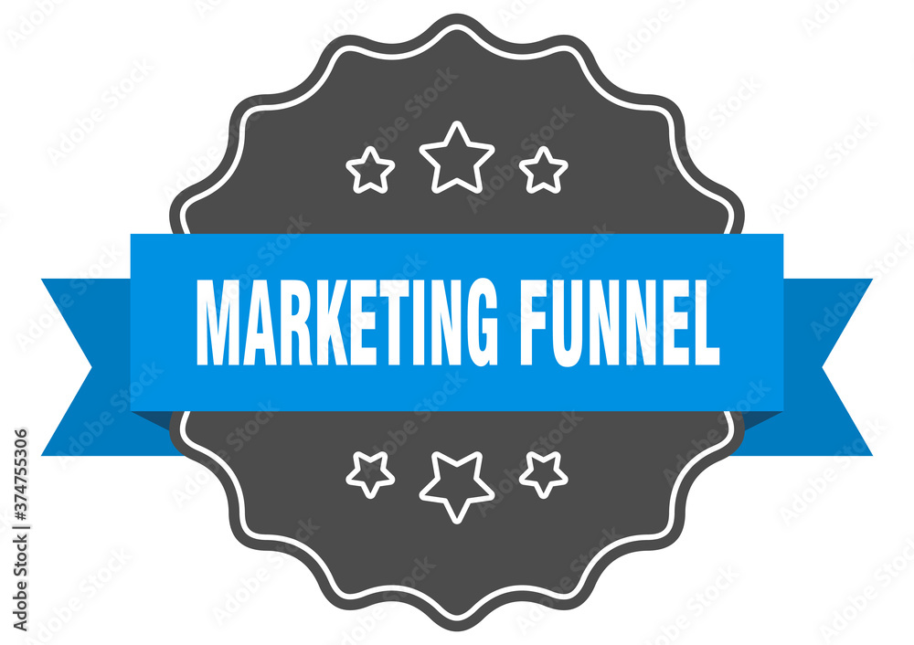 Vetor de marketing funnel label. marketing funnel isolated seal ...