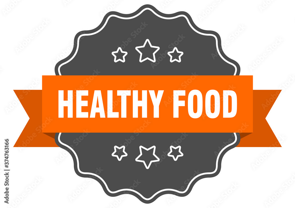 healthy food label. healthy food isolated seal. sticker. sign Stock ...