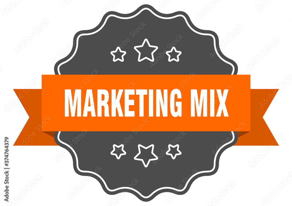 marketing mix label. marketing mix isolated seal. sticker. sign Stock ...