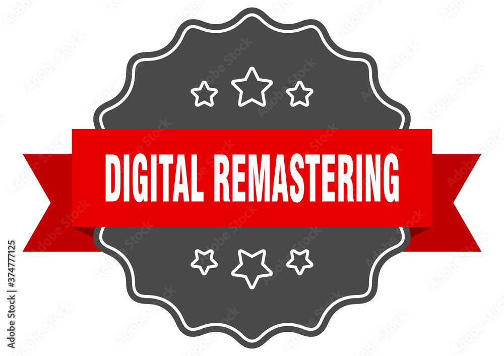 digital remastering label. digital remastering isolated seal. sticker ...