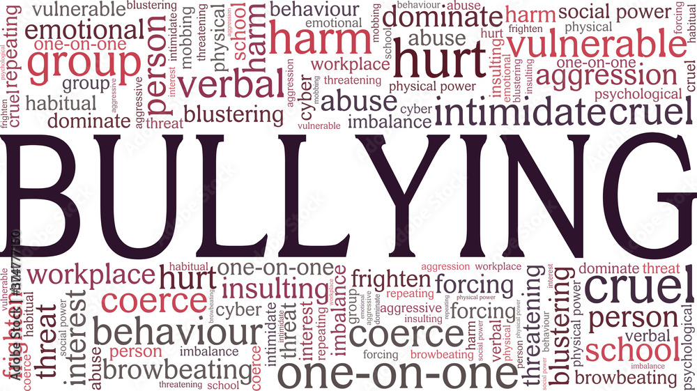 Bullying vector illustration word cloud isolated on a white background ...