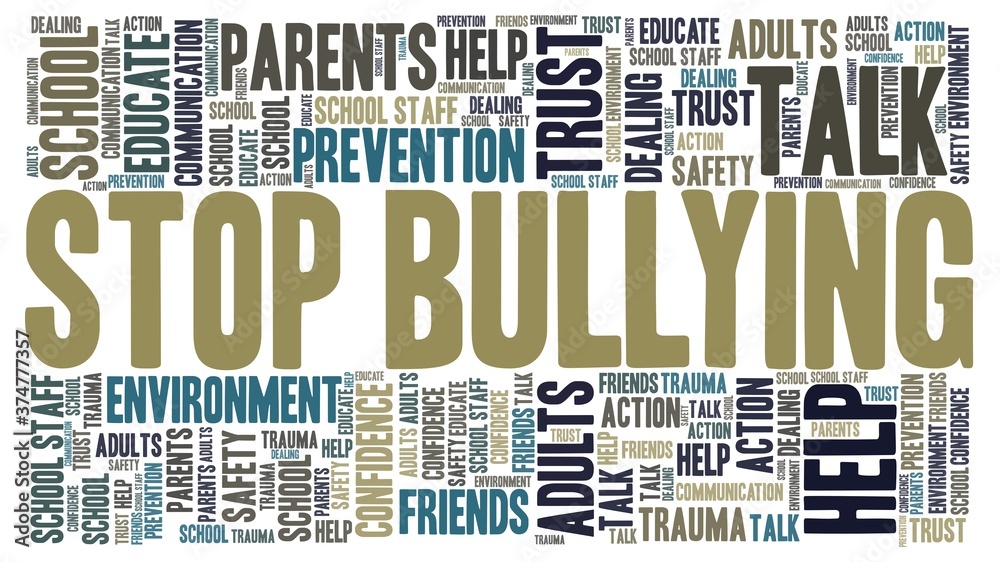 Stop bullying vector illustration word cloud isolated on a white ...