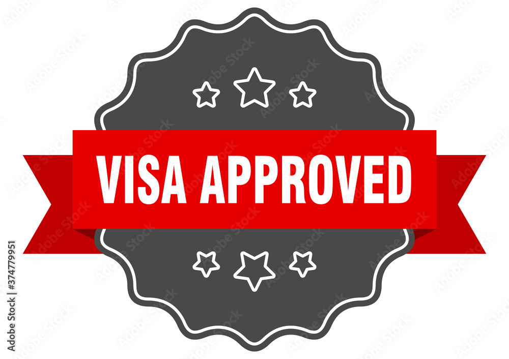 visa approved label. visa approved isolated seal. sticker. sign Stock ...