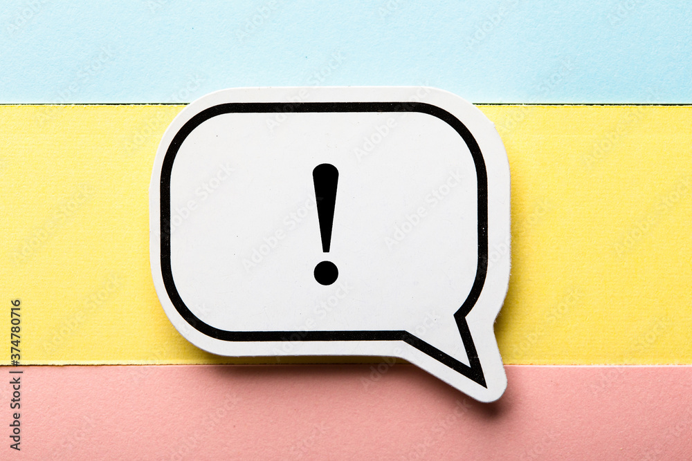 Exclamation Mark Concept Speech Bubble Stock Photo | Adobe Stock