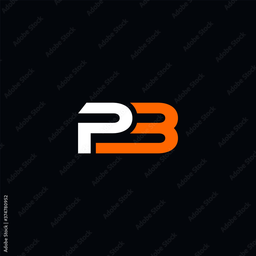 PB or P B letter alphabet logo design in vector format. Stock Vector ...