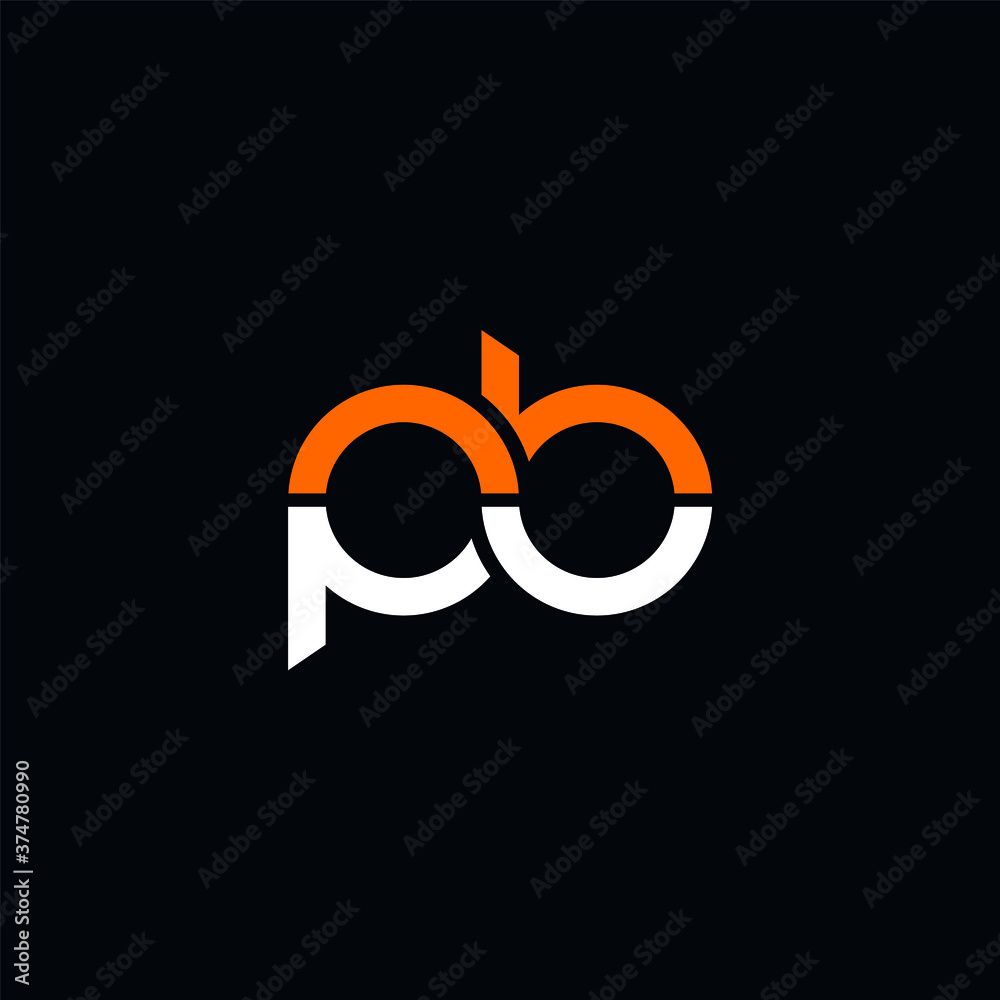 PB or P B letter alphabet logo design in vector format. Stock Vector ...