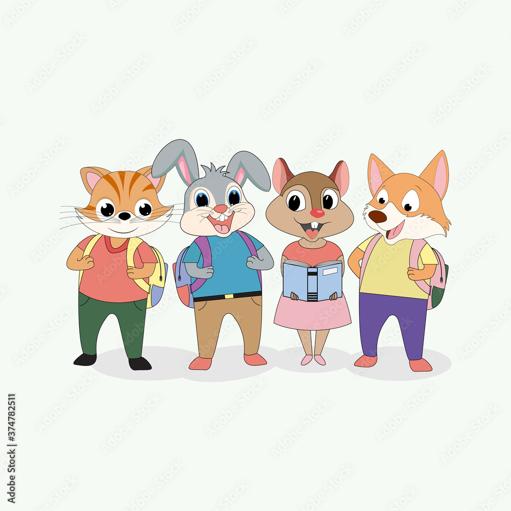 Cute Animal Character Simple Vector Illustration - Stock - GamesAgeddon