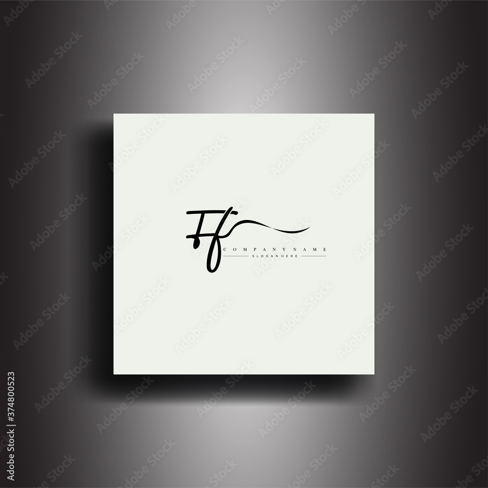 FF Signature style monogram.Calligraphic lettering icon and handwriting ...