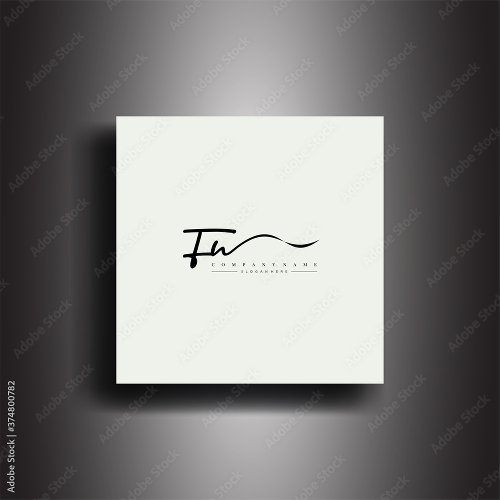 FN Signature style monogram.Calligraphic lettering icon and handwriting ...