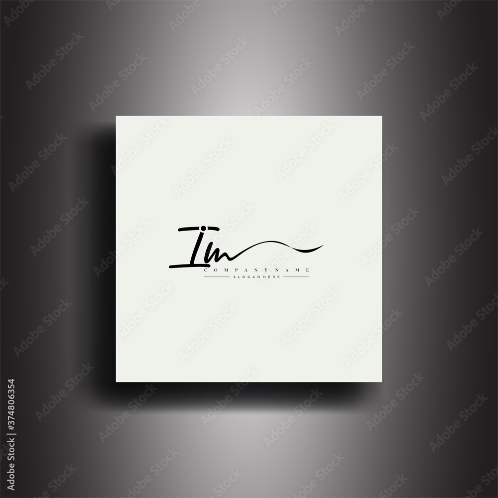 IM Signature style monogram.Calligraphic lettering icon and handwriting ...