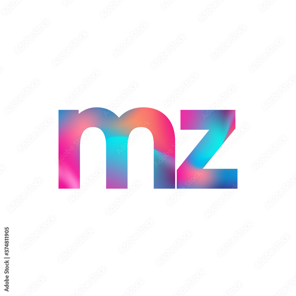Initial Letter MZ Logo Lowercase colorful design, Modern and Simple ...