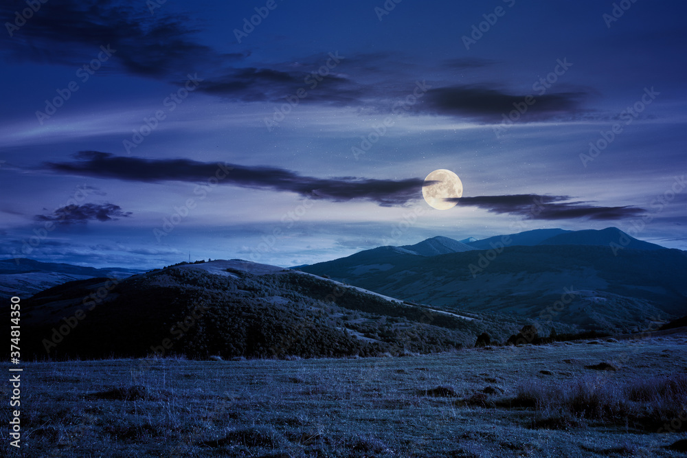 Hills And Mountains At Night