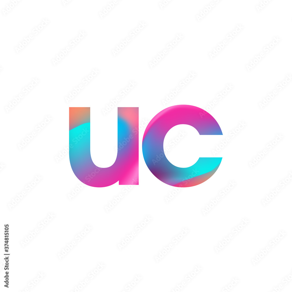 Initial Letter UC Logo Lowercase colorful design, Modern and Simple ...
