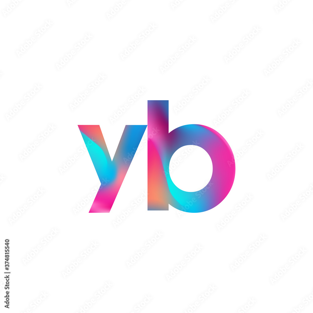 Initial Letter YB Logo Lowercase colorful design, Modern and Simple ...