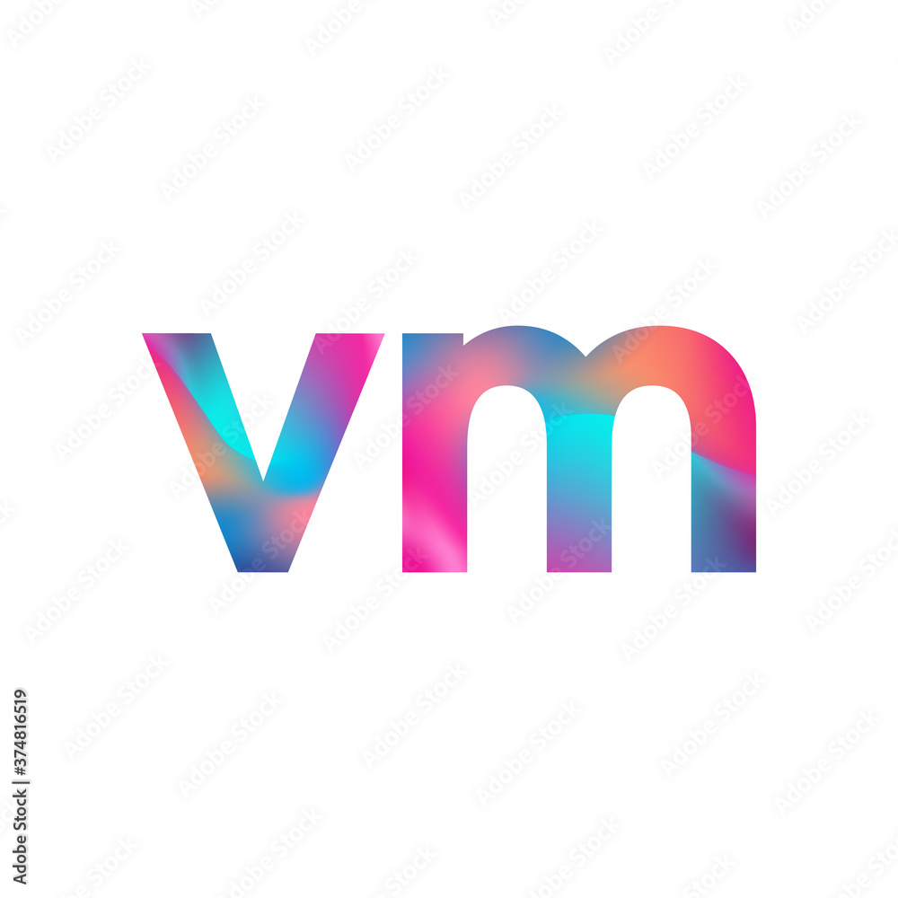 Initial Letter VM Logo Lowercase colorful design, Modern and Simple ...
