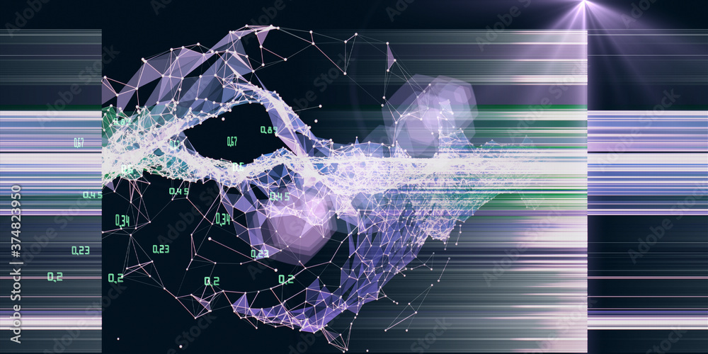 Abstract polygonal analyze algorithm artificial intelligence data. Analytics algorithms banner ...