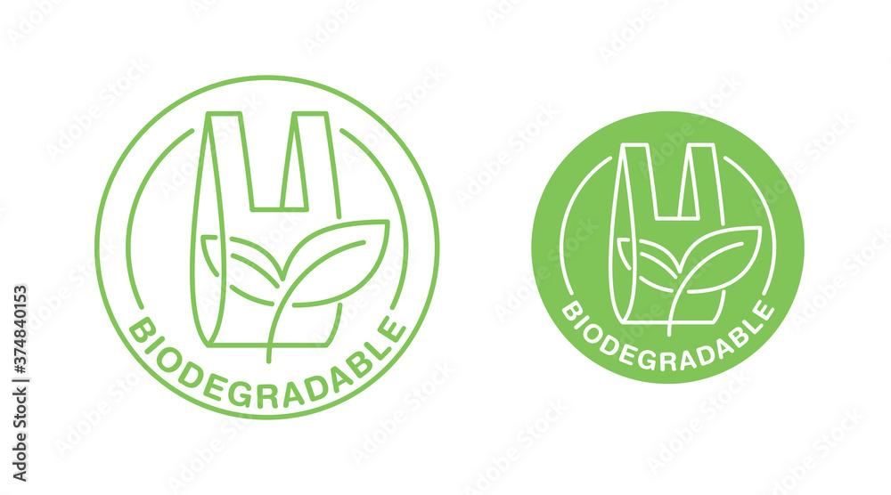 Biodegradable plastic packet sign - eco friendly compostable material ...