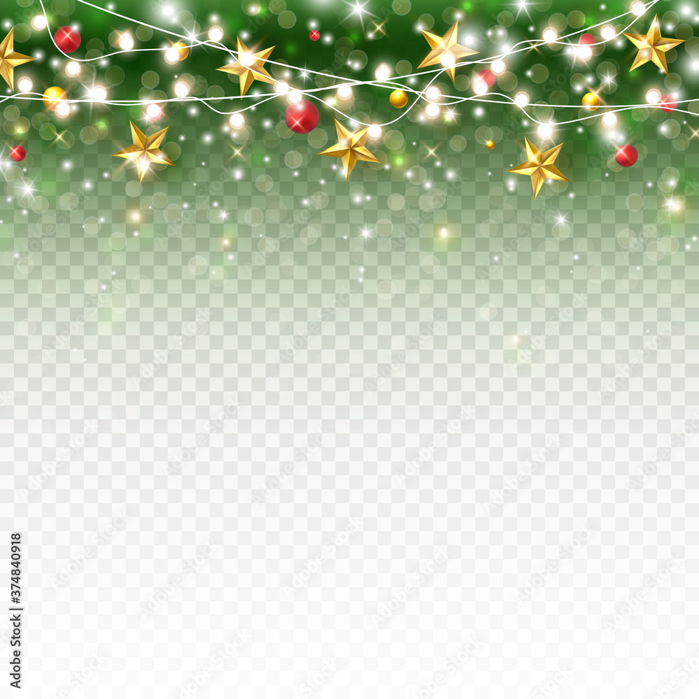 Red And Green Christmas Lights Border