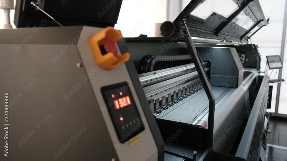 Digital printing machine control panel. Led screen printing status ...