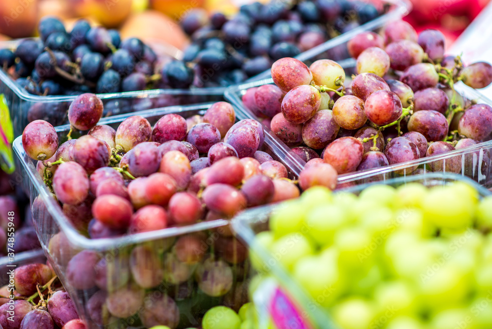 Varieties of grapes, red, purple and green - beautiful Israeli produce ...