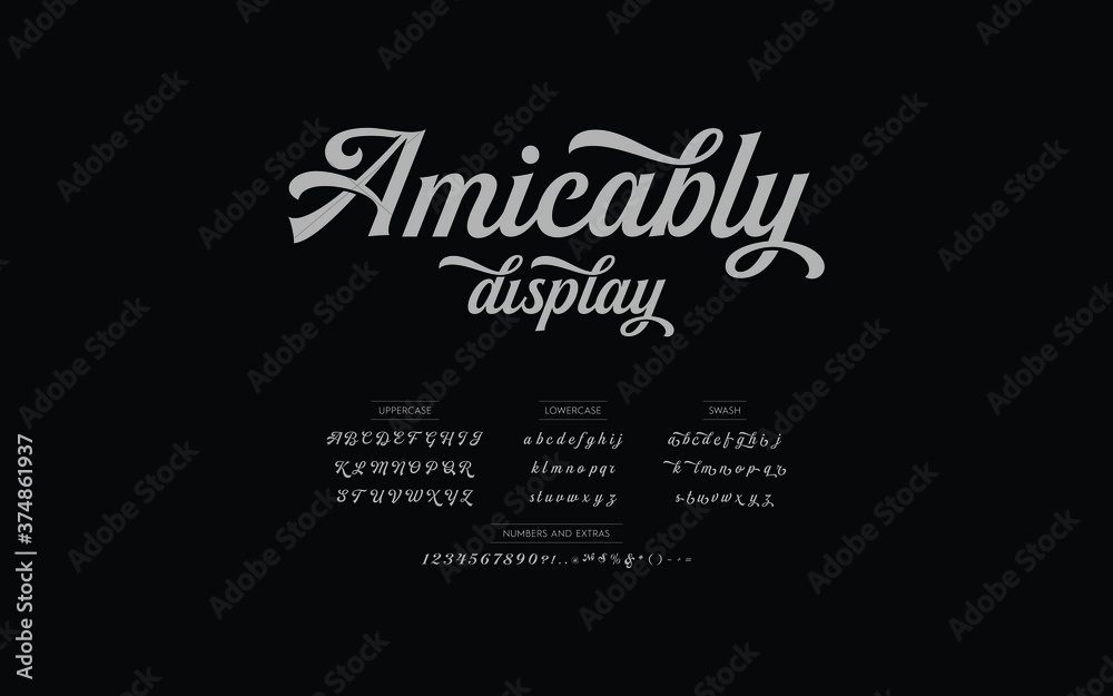 Lettering typography alphabet font display. Include uppercase ...
