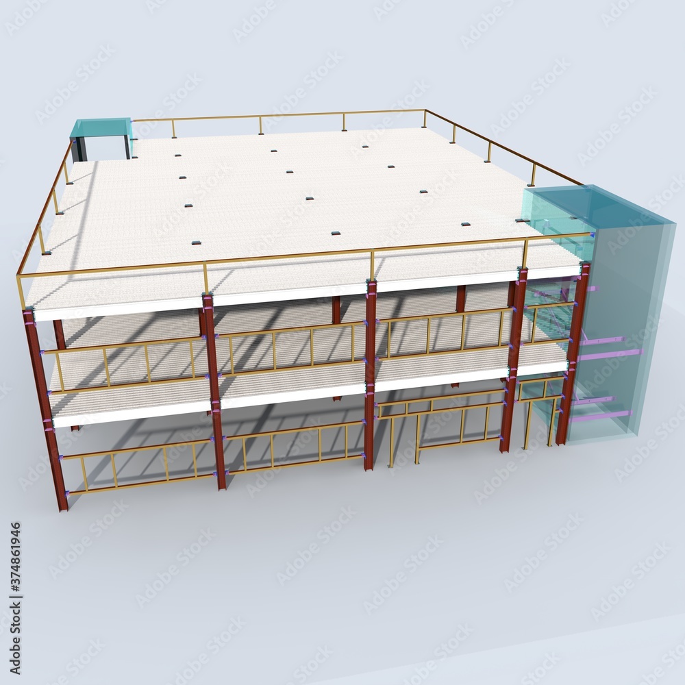 The frame of the building structure is made using Building Information ...