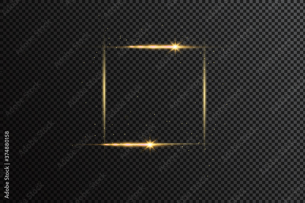 Silver shining square banner. sparkling glowing light effect. Glitter ...