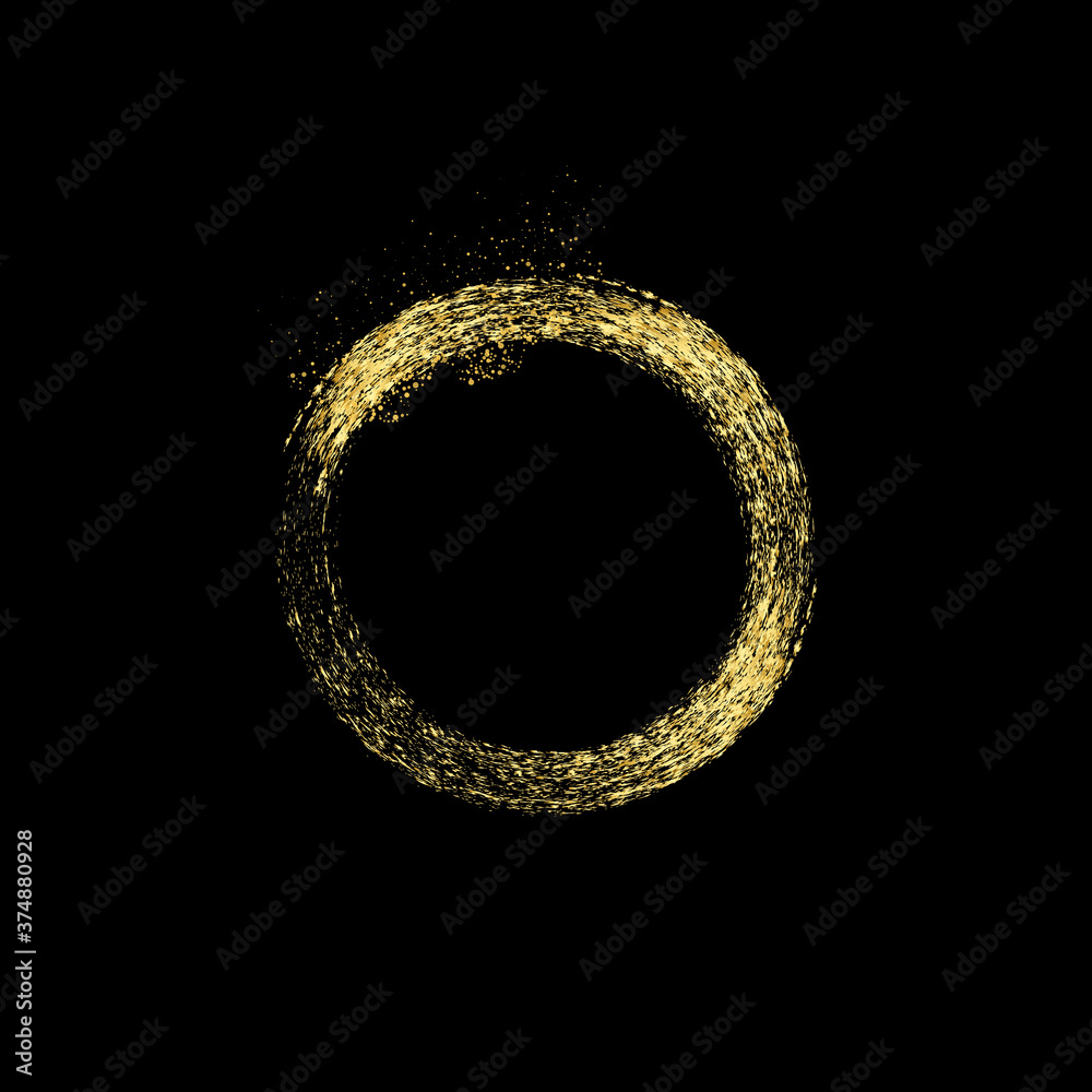Abstract luxury gold ring on a transparent background. Vector light ...