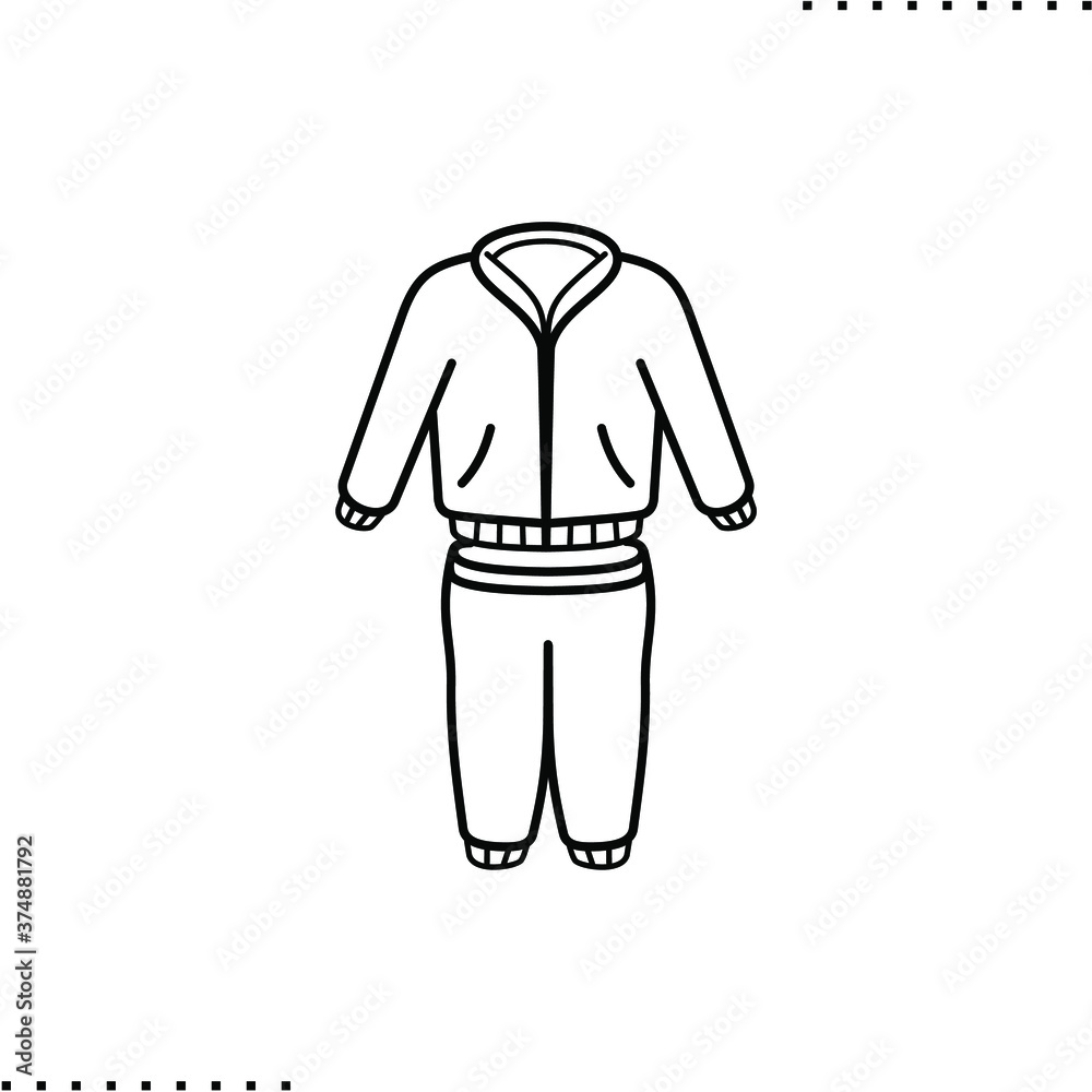 kids' tracksuit vector icon in outline Stock Vector | Adobe Stock
