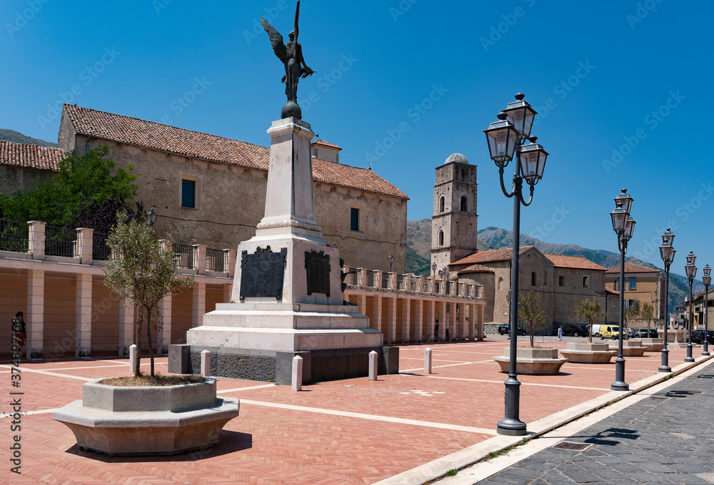 Teggiano, a small and ancient city of Cilento and Vallo di Diano. Stock ...