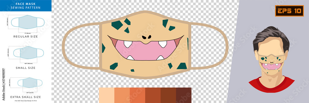 Illustration Vector Graphic of funny masks with emotion expression in ...