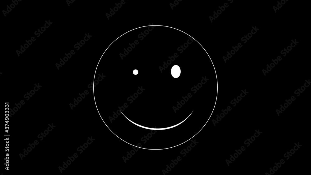 PNG Alpha.Smile symbol.Shape animation 2D graphic HUD.Cartoon circle ...
