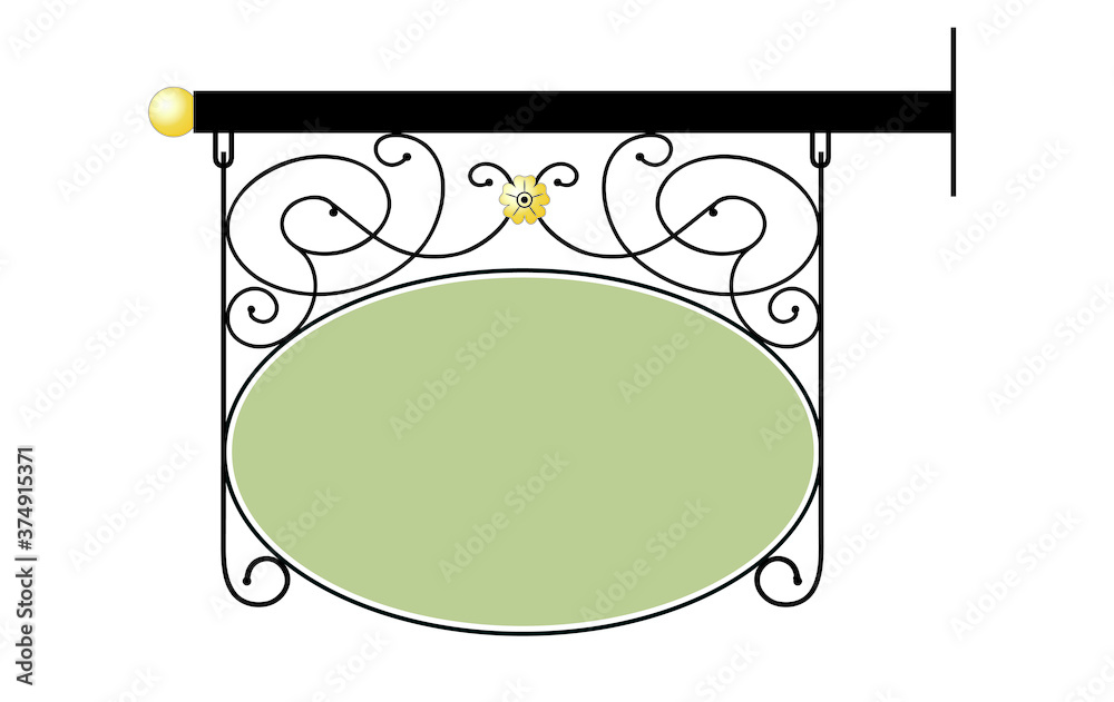 Wrought Iron Sign Frame Stock Illustration | Adobe Stock