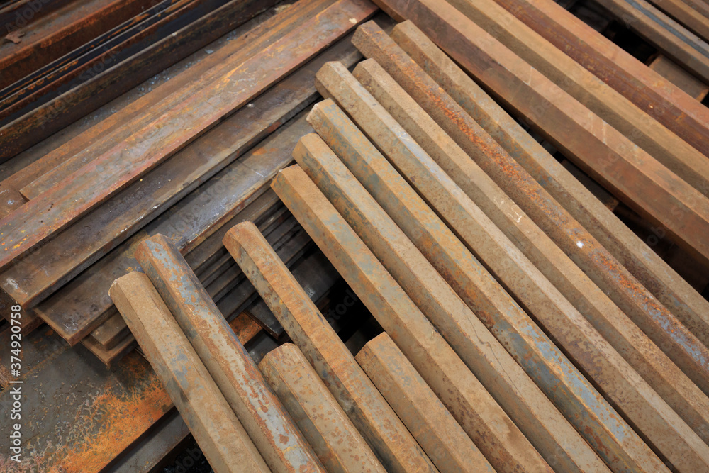 Steel bars that have been placed to rust Stock Photo | Adobe Stock
