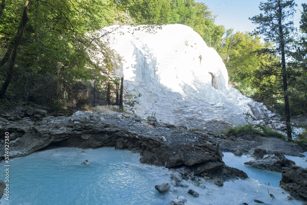 Waterfall of Bagni San Filippo in Vald'Orcia the thermal baths in Siena ...