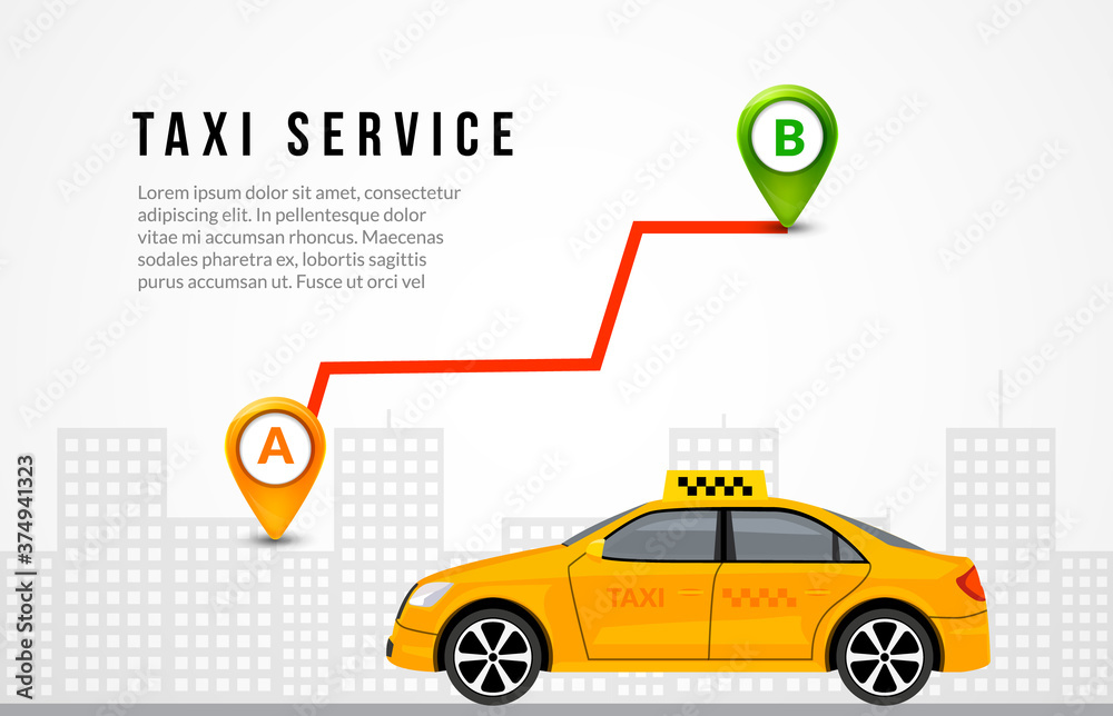 Taxi service cab flyer template background. Taxi driver app vector ...