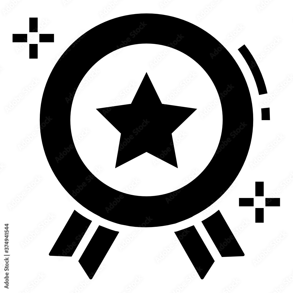 Star badge icon in editable filled style, distinguishing object Stock ...