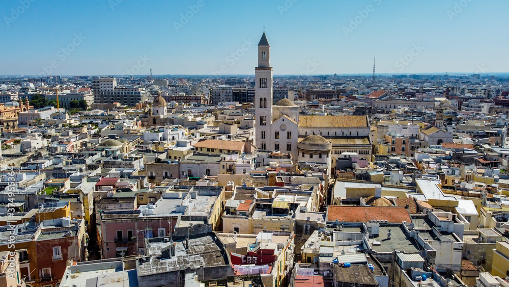Aerial view of the Cathedral of Bari in Italy (Duomo di Bari ...