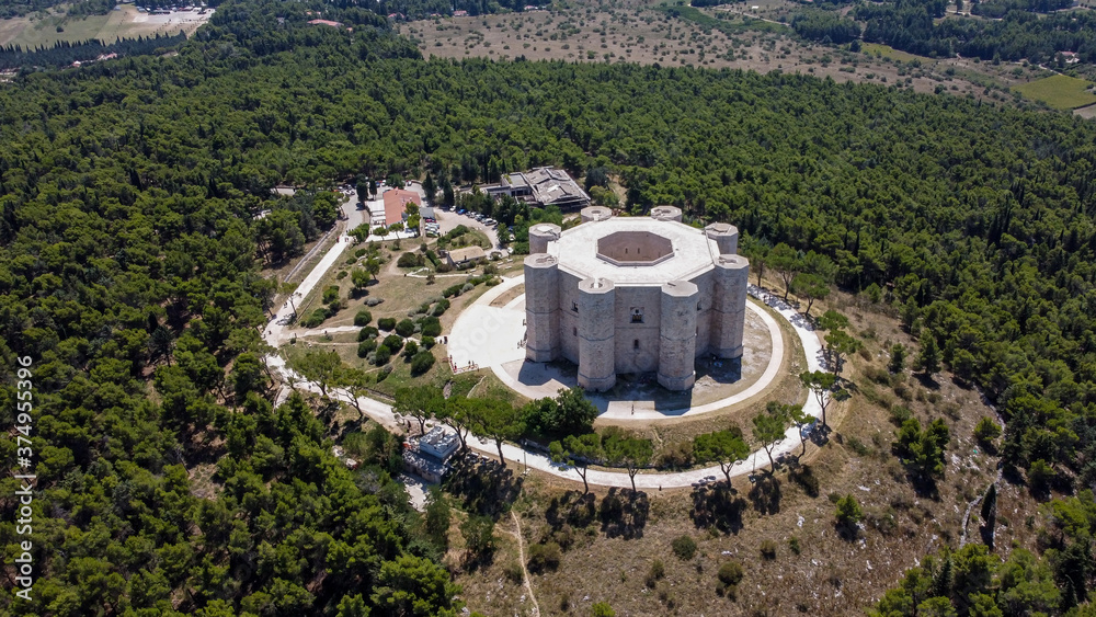 Aerial view of the Castel del Monte in Southern Italy - Octogonal ...