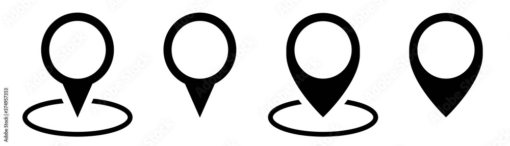 Map marker pointer icon set . Marker map icons symbol. Pointer map. GPS ...