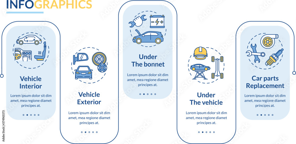 Mechanical vehicle service vector infographic template. Auto detailing ...