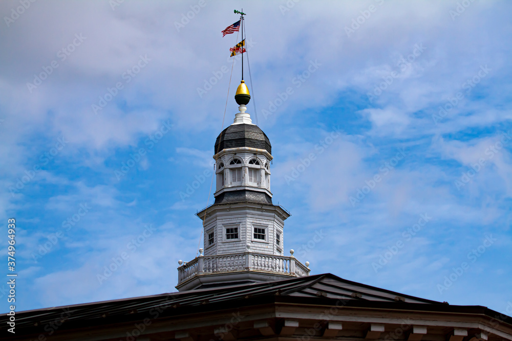 Bug eye view of Maryland State house (State Capitol) building in ...