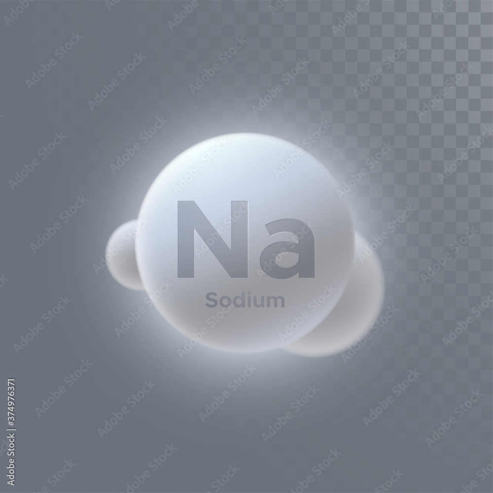 Sodium mineral icon isolated on transparent background. Vector 3d ...