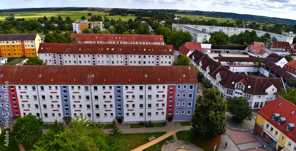 Stadt, Schwedt, Architektur, Bauwerk, Ortsbild, Haus, urban, aerial ...