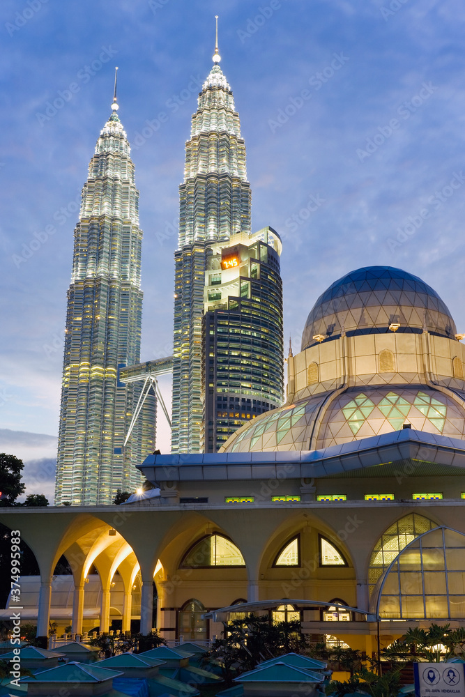 Asia, Malaysia, Selangor State, Kuala Lumpur, Mosque in the KLCC city ...