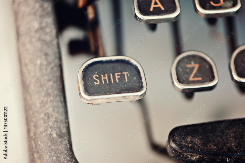 vintage typewriter shift key Stock Photo | Adobe Stock