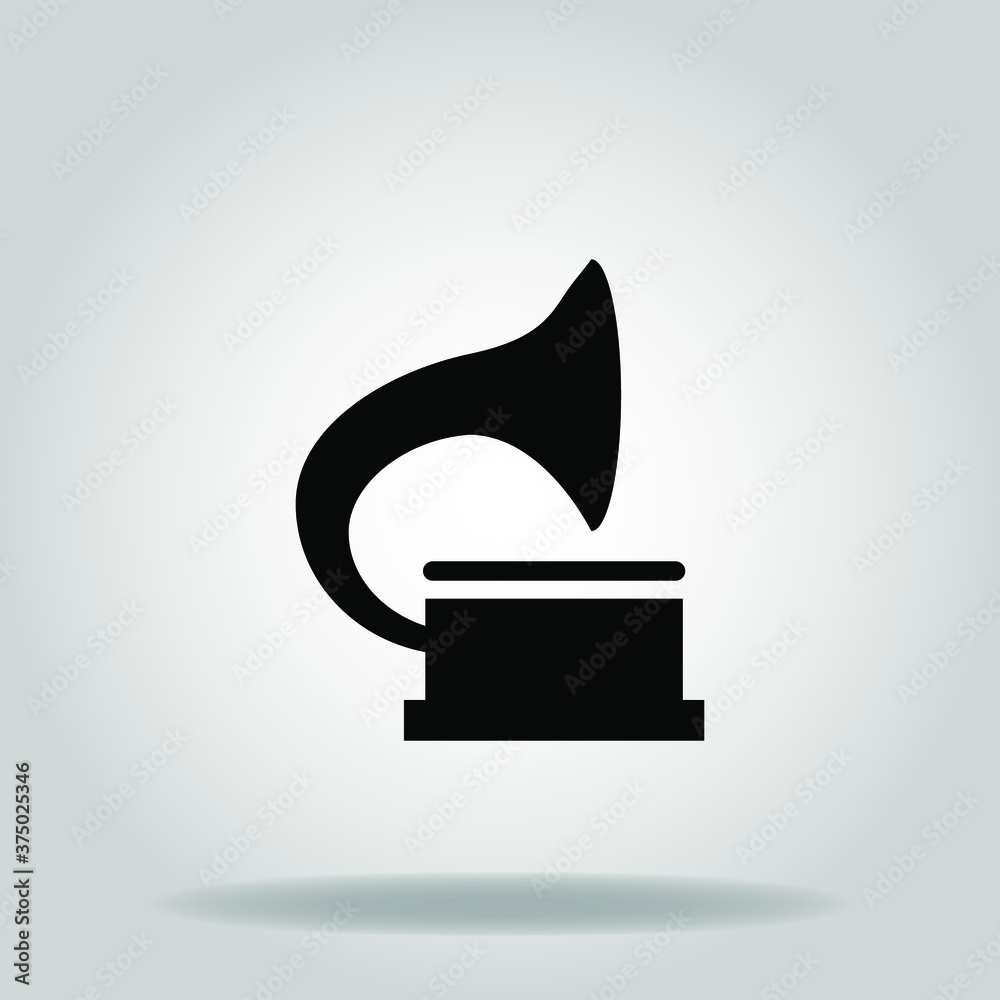 gramophone icon or logo in glyph Stock Vector | Adobe Stock