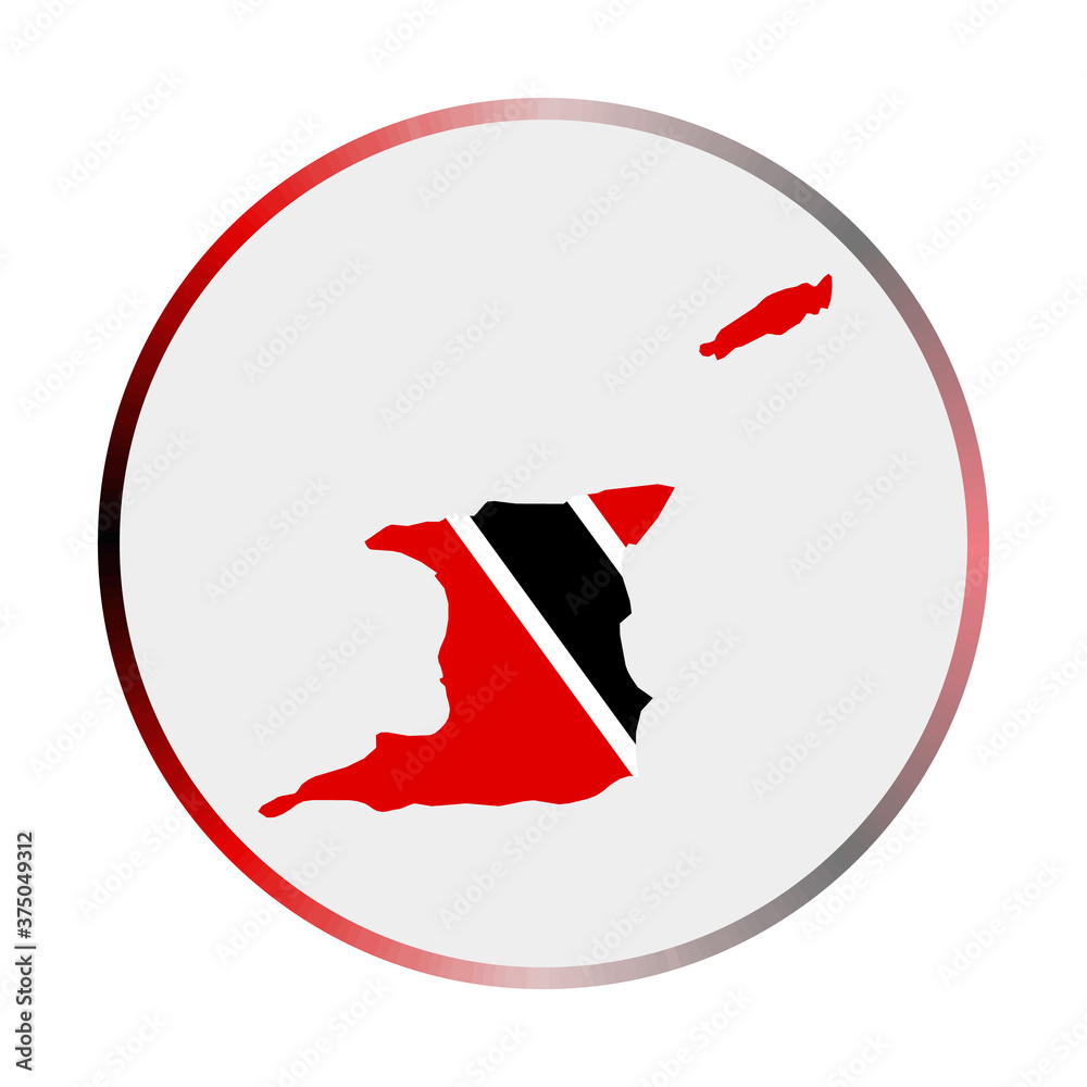Trinidad and Tobago icon. Shape of the country with Trinidad and Tobago ...